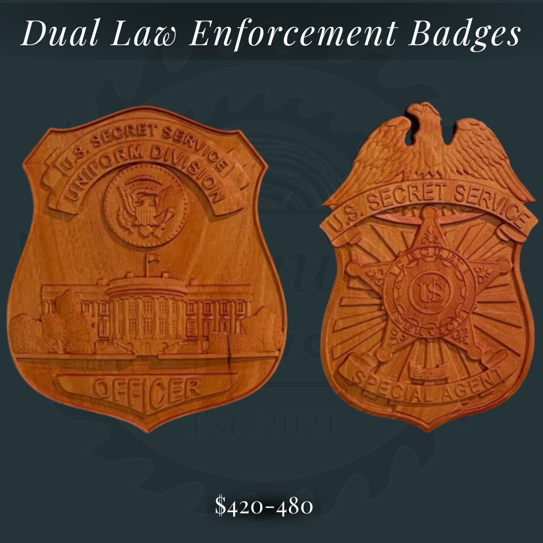 Dual Law Enforcement Badge | Serenity Woodworks